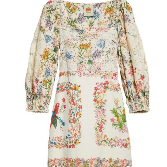 FARM Rio | Dresses | Farm Rio Guipure Lacetrimmed Floralprint ...